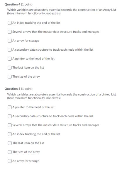 Solved Saved Question Point The Array List Provides Chegg