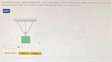 Solved Two identical strings making an angle of θ with Chegg