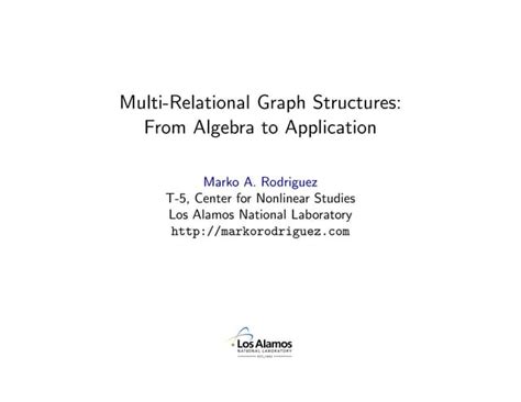 Multi Relational Graph Structures From Algebra To Application Pdf