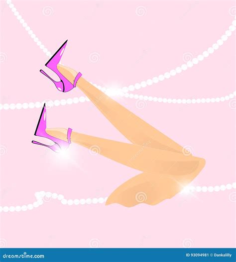 Abstract Pink Feet Stock Vector Illustration Of Beads