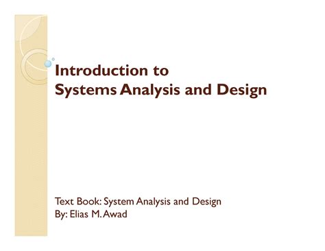 System Analysis And Design Introduction To Systems Analysis And Design Text Book System