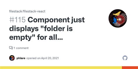 Component Just Displays Folder Is Empty For All Integrations Without