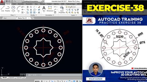 AutoCAD 2D Training Practice Exercise 38 Basic To Advance AutoCAD