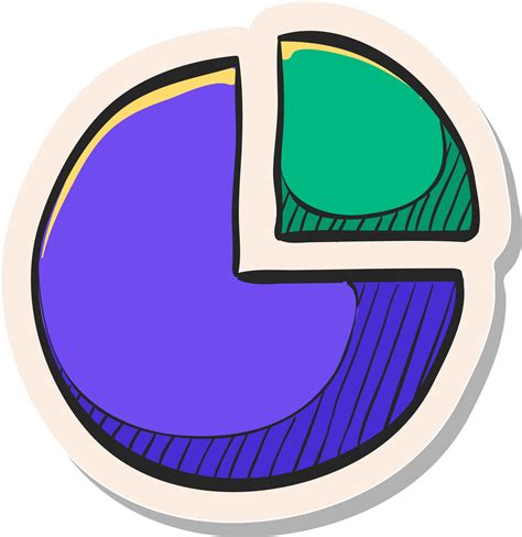 Hand Drawn Pie Chart Icon In Sticker Style Vector Illustration 39368787