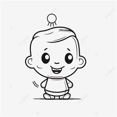 만화 아기 미소 개요 스케치 드로잉의 만화 벡터 지도된 그림 주도 개요 지도된 스케치 Png 일러스트 및 벡터 에 대한 무료 다운로드 Pngtree