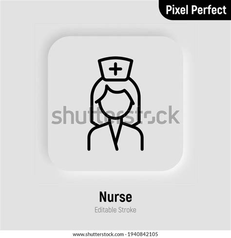 Nurse Thin Line Icon Healthcare Worker Stock Vector Royalty Free