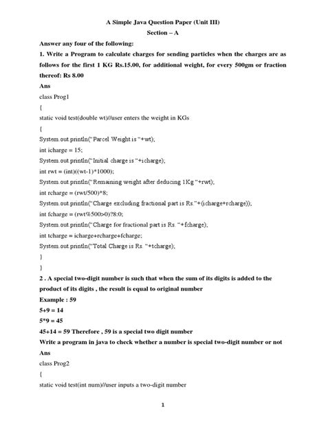 Java Sample Question Paper 2 Solved Icse Model Pdf Data Type