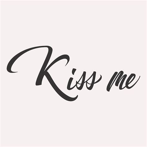 Premium Vector Kiss Me Lettering Handdrawn Card
