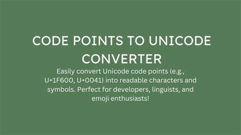 Code Points To Unicode Converter