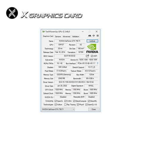 Gtx 750 Ti 2gb Gddr5 Low Profile Type X Vsion Graphics Card