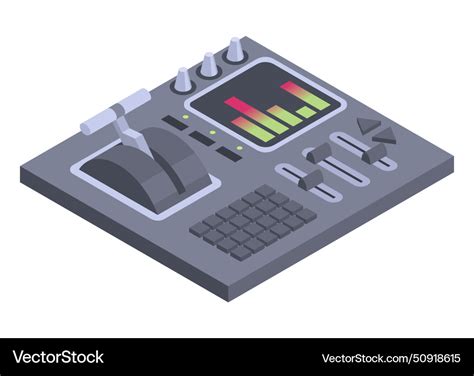 Isometric Control Panel Spaceship With Slider Vector Image