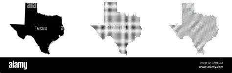 Texas Detailed Silhouette Map Dotted Pattern And Slanted Parallel Lines Pattern Textured