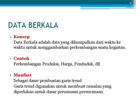 Analisis Data Berkala 2 Data Berkala Konsep Data