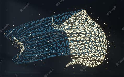 Premium Photo Flowing Mesh Clothes With Black Background 3d Rendering