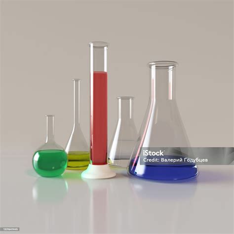 유리 제품 액체가 있는 사실적인 유리 화학 용기 의료 장비 측정 3d 일러스트레이션 Stem 주제에 대한 스톡 사진 및 기타 이미지 Stem 주제 개발 건강관리와