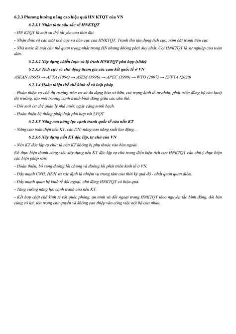 Ktct Chuong 6 5 6 2 Phương Hướng Nâng Cao Hiệu Quả Hn Ktqt Của Vn 6 2 3 Nhận Thức Sâu Sắc Về