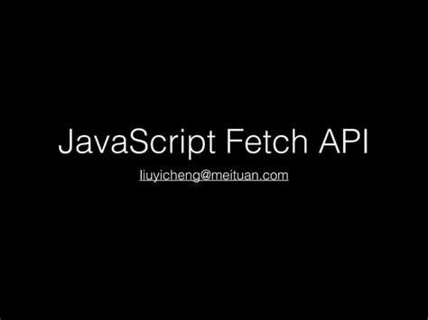 Javascript Fetch Api Pdf
