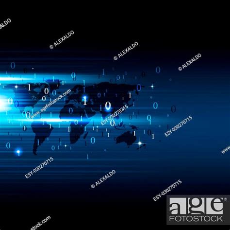 Abstract Binary Code Numbers Concept Technology Blue Background Stock