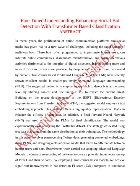 Fine Tuned Understanding Enhancing Social Bot Detection With Transformer Based Classification