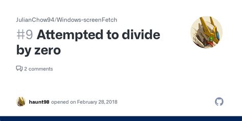 Attempted To Divide By Zero · Issue 9 · Julianchow94windows Screenfetch · Github