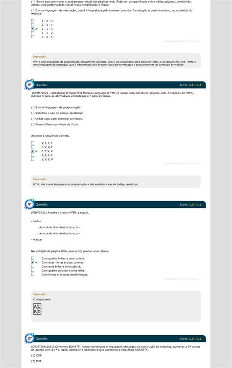 Simulado Desenvolvimento Web Em Html5 Css Javascript E Phpprimeiro 17