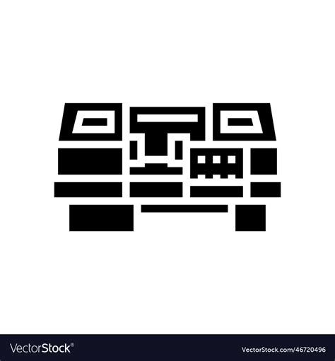 Cnc Machine Tool Work Glyph Icon Royalty Free Vector Image