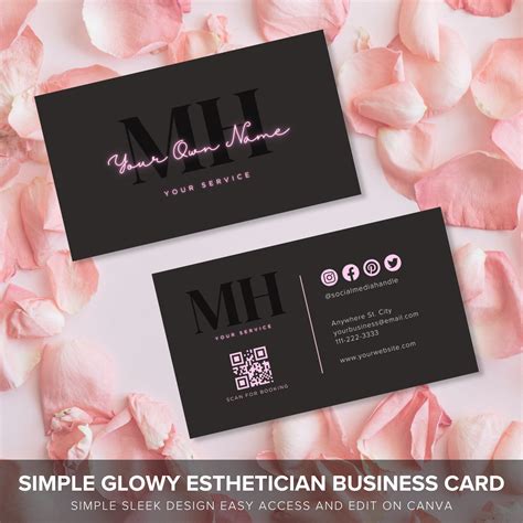 Business Card Canva Template Qr Code Luxury Business Card Esthetics