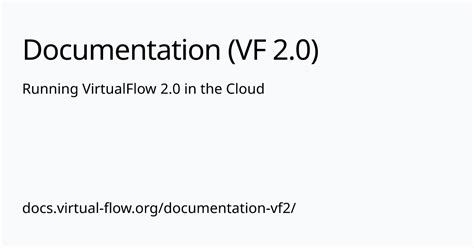 Running VirtualFlow 2 0 In The Cloud Documentation VF 2 0