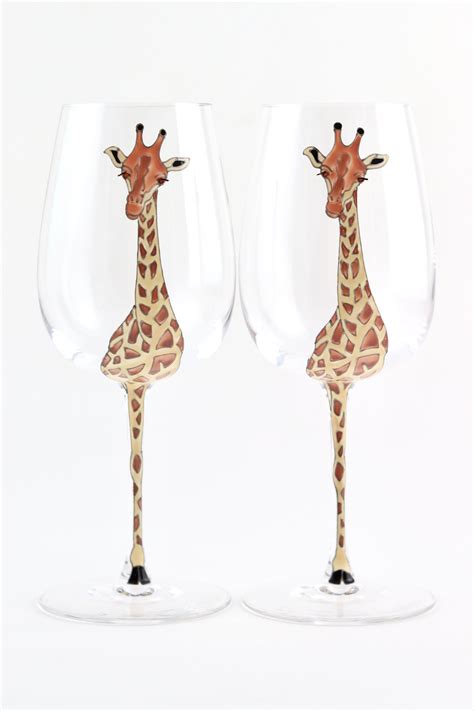 Giraffe Wine Glass Toasted Glass