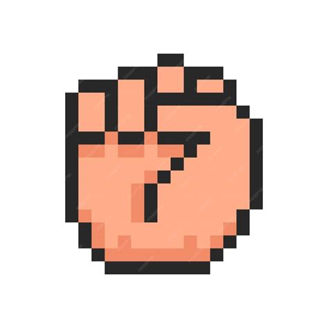 Premium Vector Pixel Hand Fist Symbol