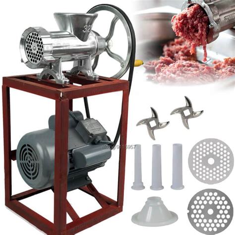 Алуминиева месомелачка 32номер електромотор и стойка Месомелачка Машини за обработка на