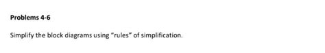 Solved Problems 4 6 Simplify The Block Diagrams Using “rules