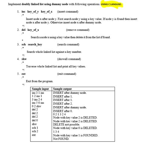 Solved Implement Doubly Linked List Using Dummy Node With