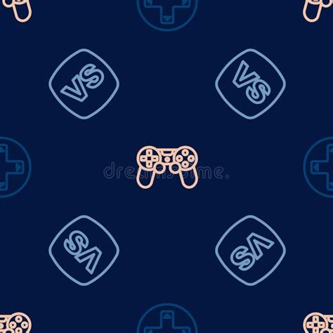 Set Line Game Controller Or Joystick Vs Versus Battle And On Seamless