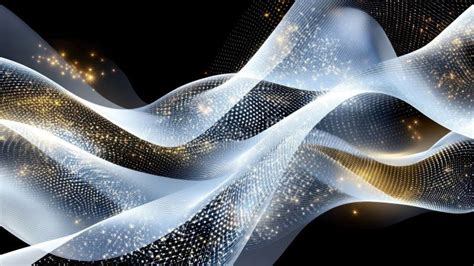 abstract waves of light and particles create a dynamic visual effect