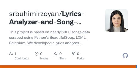 Github Srbuhimirzoyanlyrics Analyzer And Song Adviser Using Machine