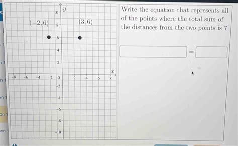 rite the equation that represents all the points where the total sum of