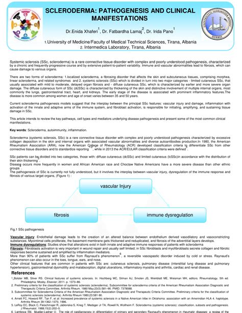 Pdf Scleroderma Pathogenesis And Clinical Manifestations