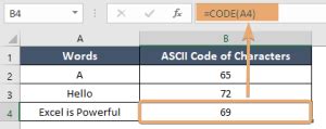 How To Use CODE Function In Excel Examples
