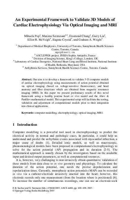 An Experimental Framework To Validate 3d Models Of Cardiac Electrophysiology Via Optical Imaging