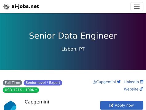 Hiring Senior Data Engineer In Lisbon Pt Raimljobs