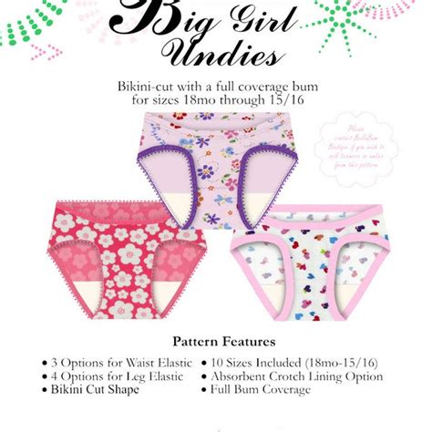 Sewing Pattern Girl Undies Etsy Hong Kong