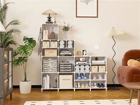 Awtatos Cube Storage Organizer Closet Storage 12 Cube Shelves Large And Small Cubes