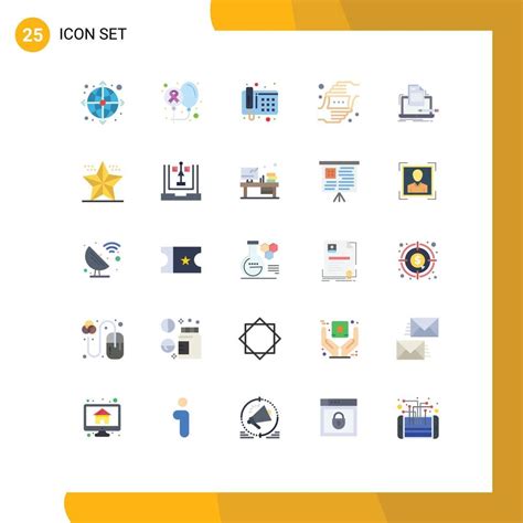Modern Set Of 25 Flat Colors And Symbols Such As Coder Perspective World Hands Frame Editable