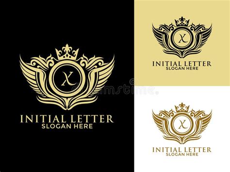 Luxury Royal Wing Letter X Logo Vector Luxury Wing Crown Emblem