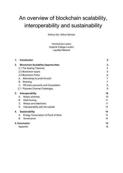 SOLUTION An Overview Of Blockchain Scalability Interoperability And Sustainability Studypool