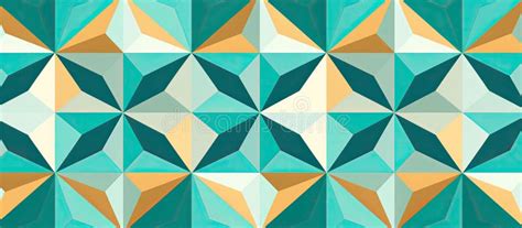 A Seamless Pattern Of Geometric Shapes On An Azure Background Stock Illustration Illustration