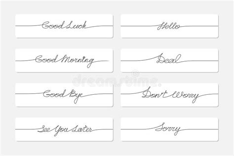 Set Of Handwritten Inscriptions Hand Drawn Lettering Calligraphy One