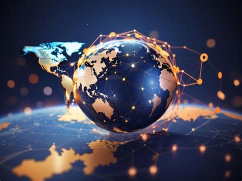 Premium Photo Global Network Connection World Map Points And Lines