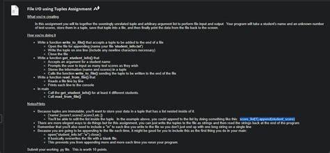Solved 0 File 10 Using Tuples Assignment A What Youre
